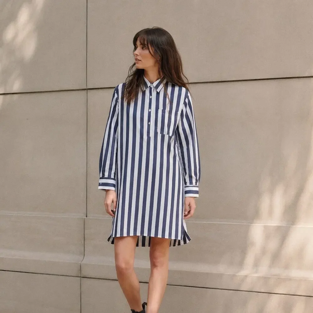 A.P.C. | Dresses | Nwt Apc Rue Madame Plaja Dress Striped Whitenavy ...